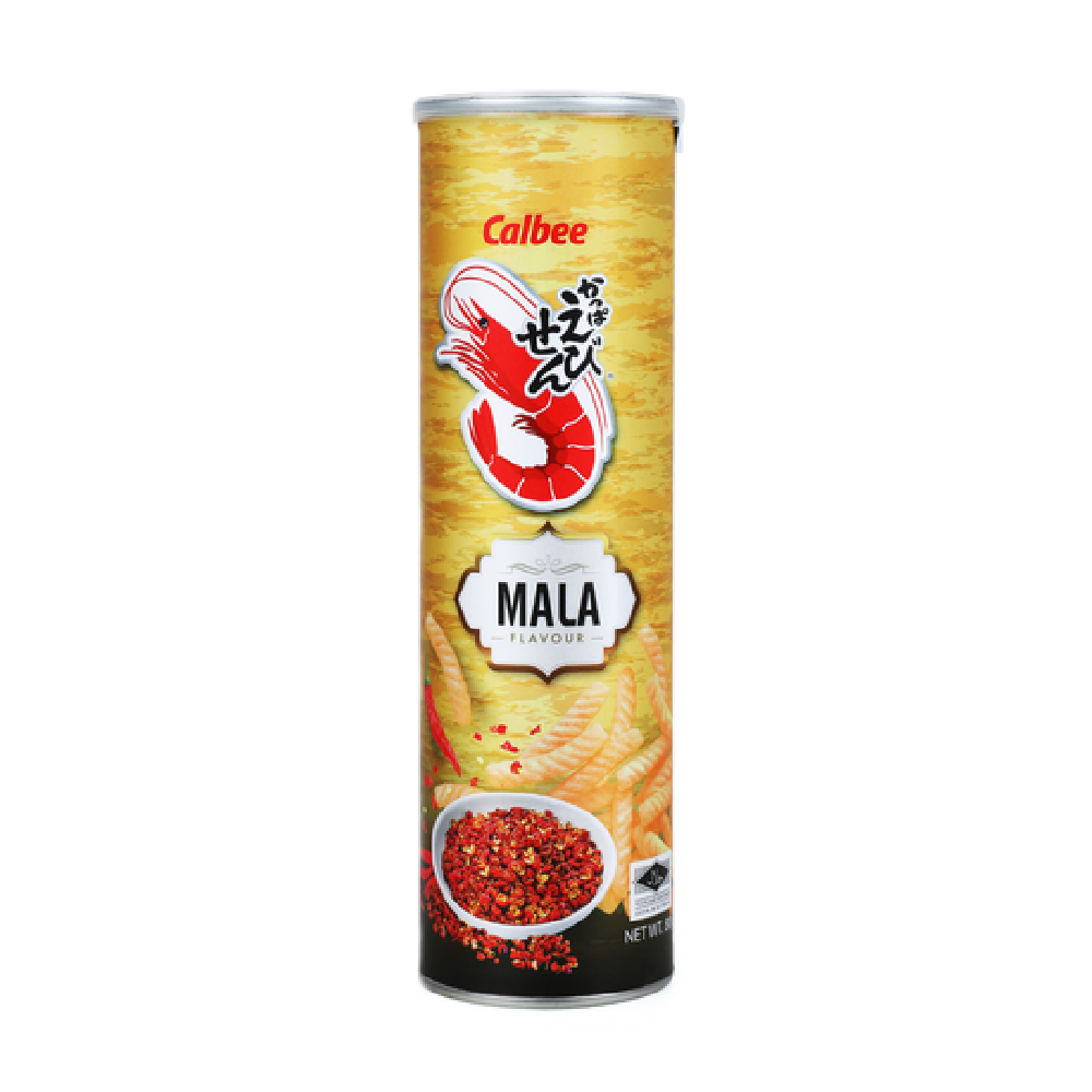 Calbee - Mala Prawn Cracker Canister (80g) (12/carton) – Tasty Snack Asia