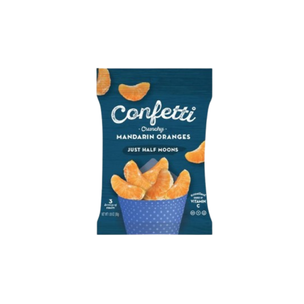 Confetti - Just Half Moons Mandarin Orange (30g) (36/carton) – Tasty Snack Asia