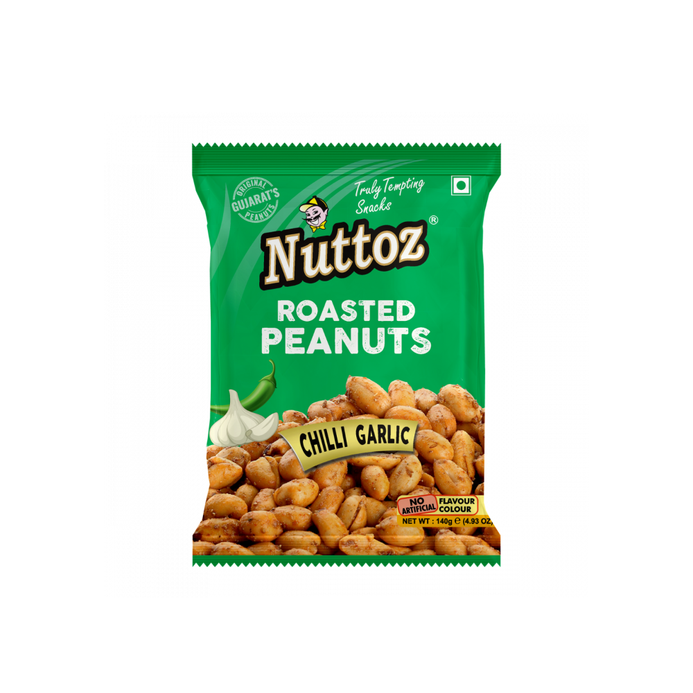 Nuttoz - Chilli Garlic Roasted Peanuts (25g) (300/carton) – Tasty Snack Asia