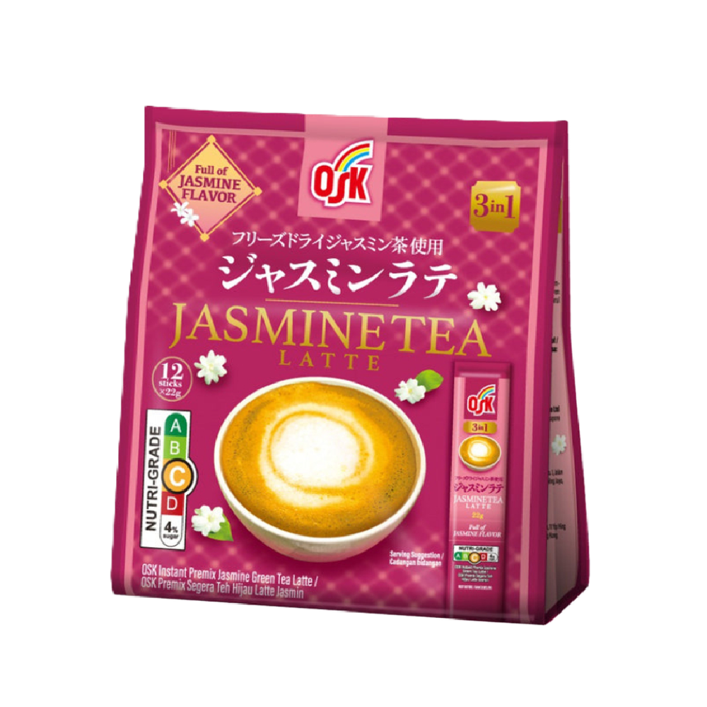 OSK - 3-in-1 Jasmine Latte (12/pack) (264g) (24/carton) – Tasty Snack Asia