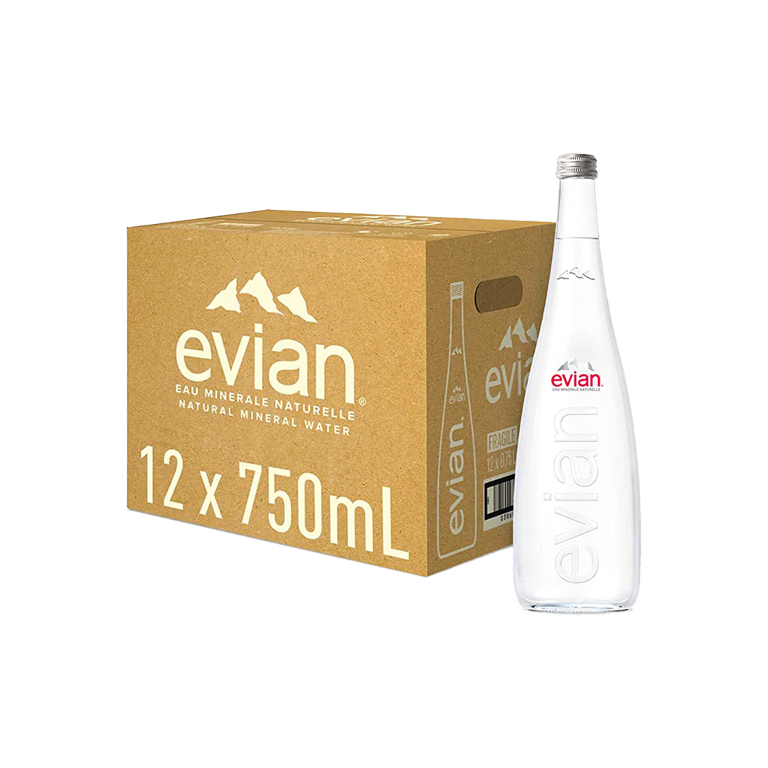 Evian - Sparkling Mineral Water in Glass Bottle (750ml) (12/carton) – Tasty Snack Asia
