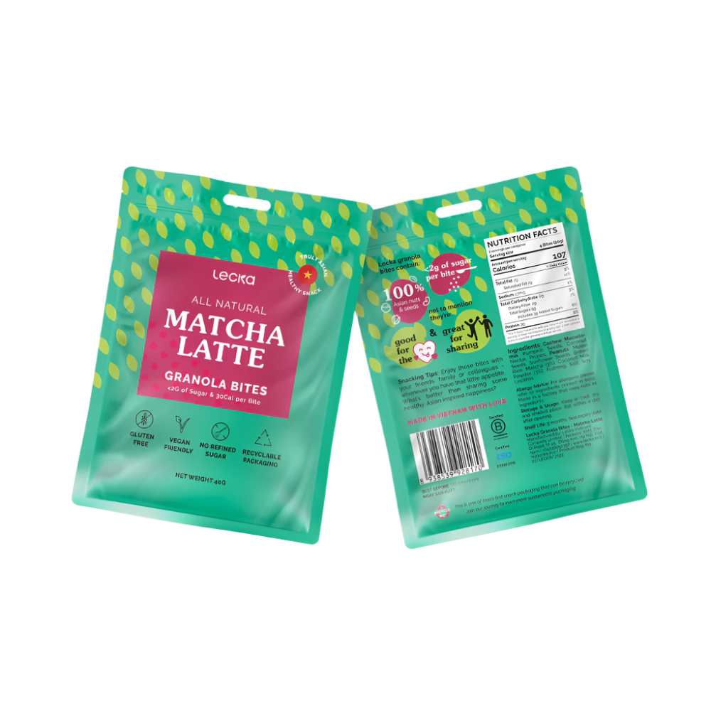Lecka - Matcha Latte Granola Bites (40g) (12/carton) – Tasty Snack Asia