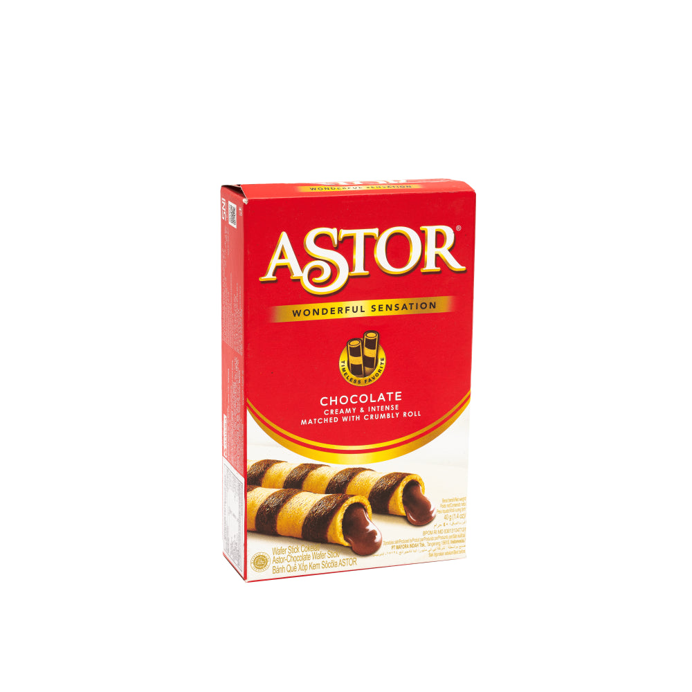 Astor - Chocolate Wafer Roll Biscuits (40g) (12/carton) – Tasty Snack Asia