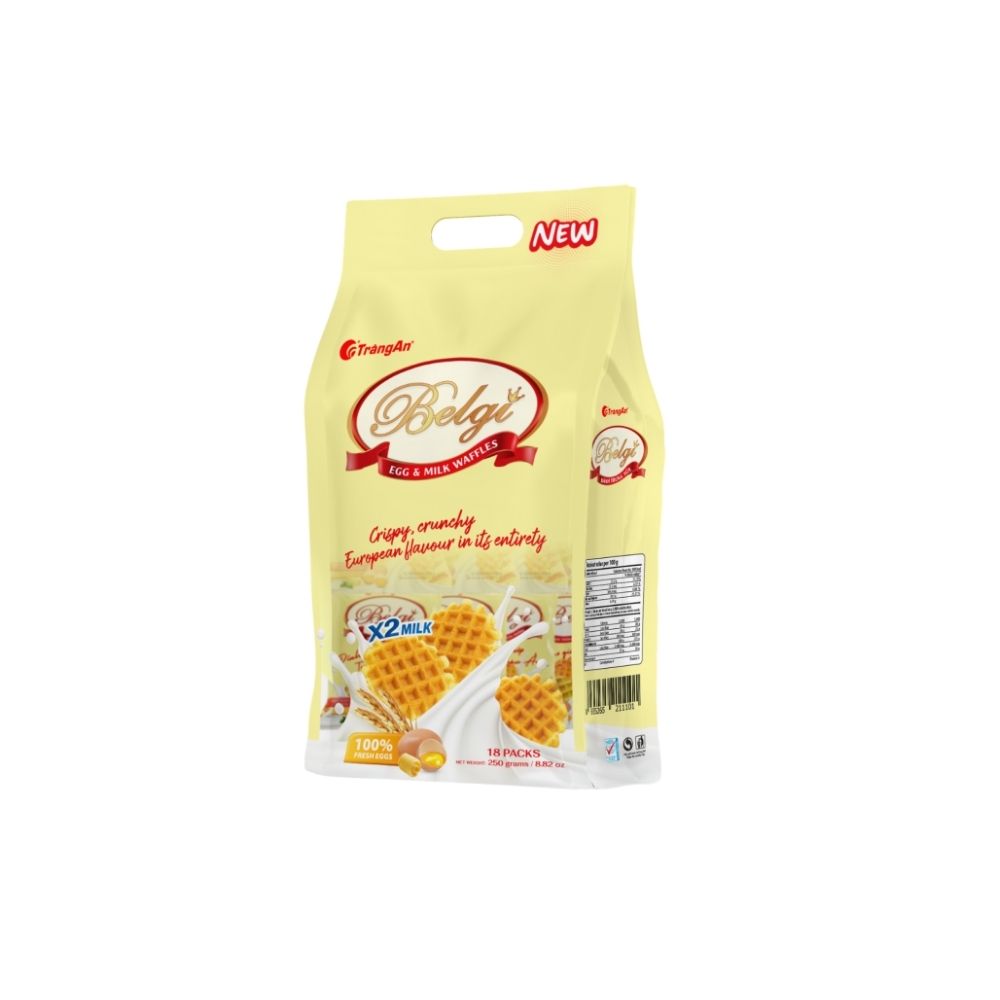Belgi - Egg & Milk Waffles (18/pack) (250g) (20/carton) – Tasty Snack Asia