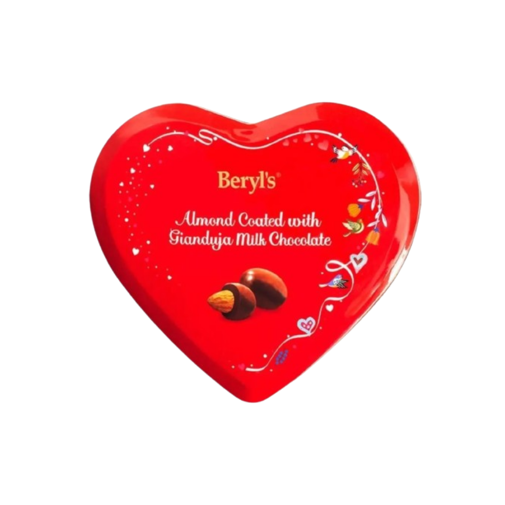 Beryl's - Heart Tin Almond Gianduja Milk Chocolate (80g) (24/carton ...