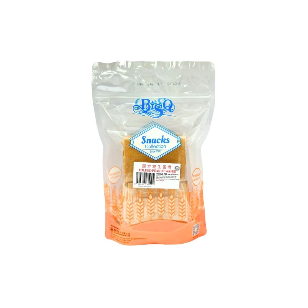 BisQ - Folded Peanut Wafer (150g) (6/carton) – Tasty Snack Asia