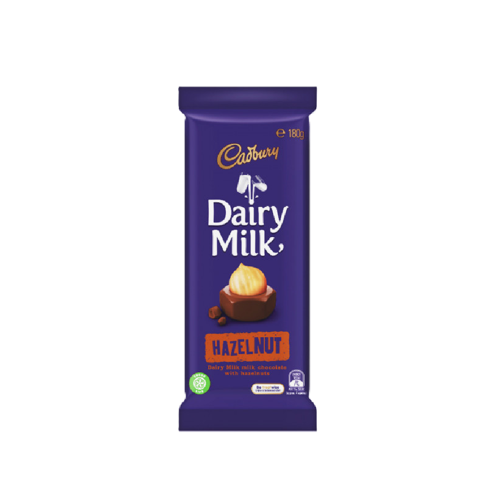 Cadbury - Dairy Milk Hazelnut Chocolate (180g) (13/carton) – Tasty ...