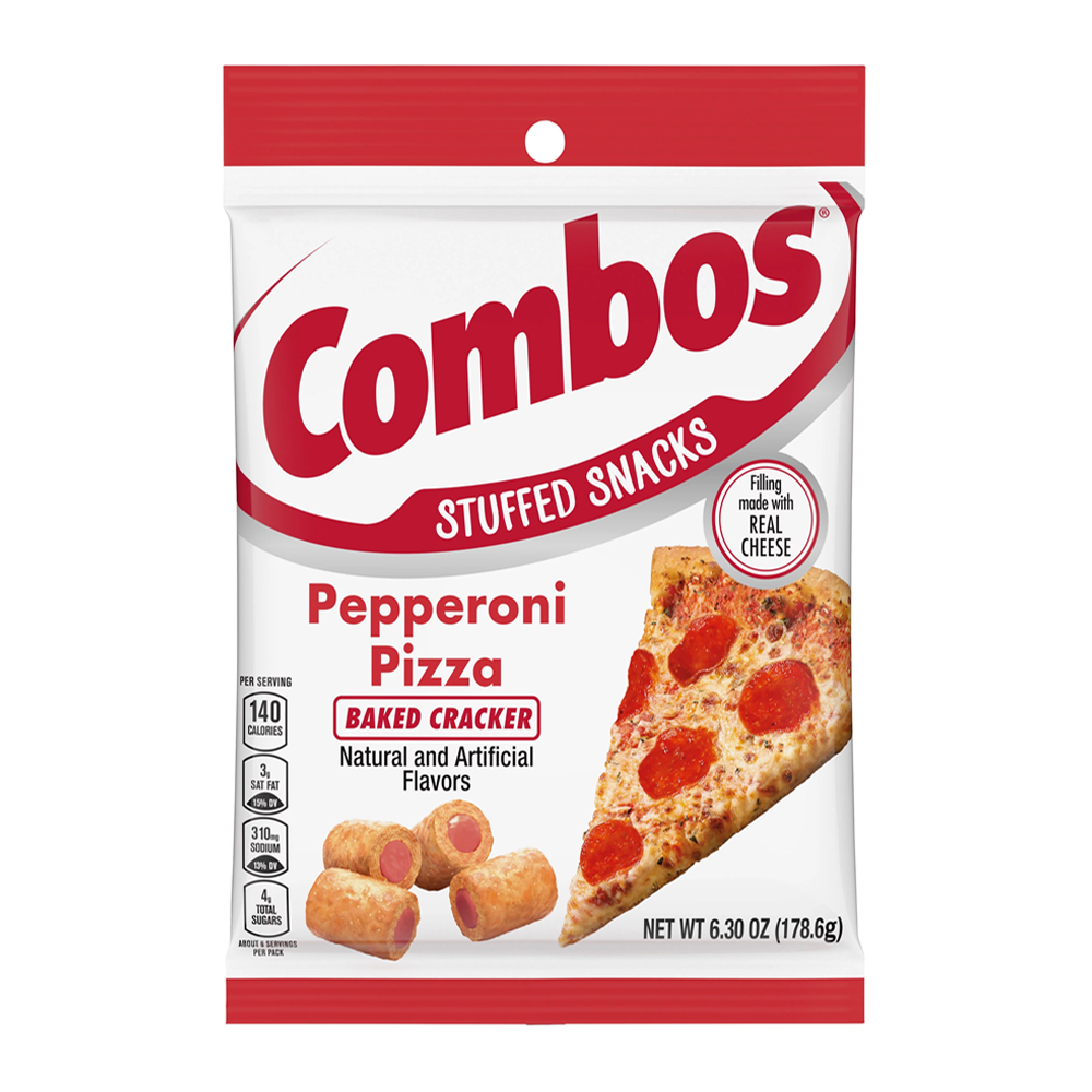 Combos - Stuffed Snacks Pepperoni Pizza Baked Cracker Snacks (178.6g ...