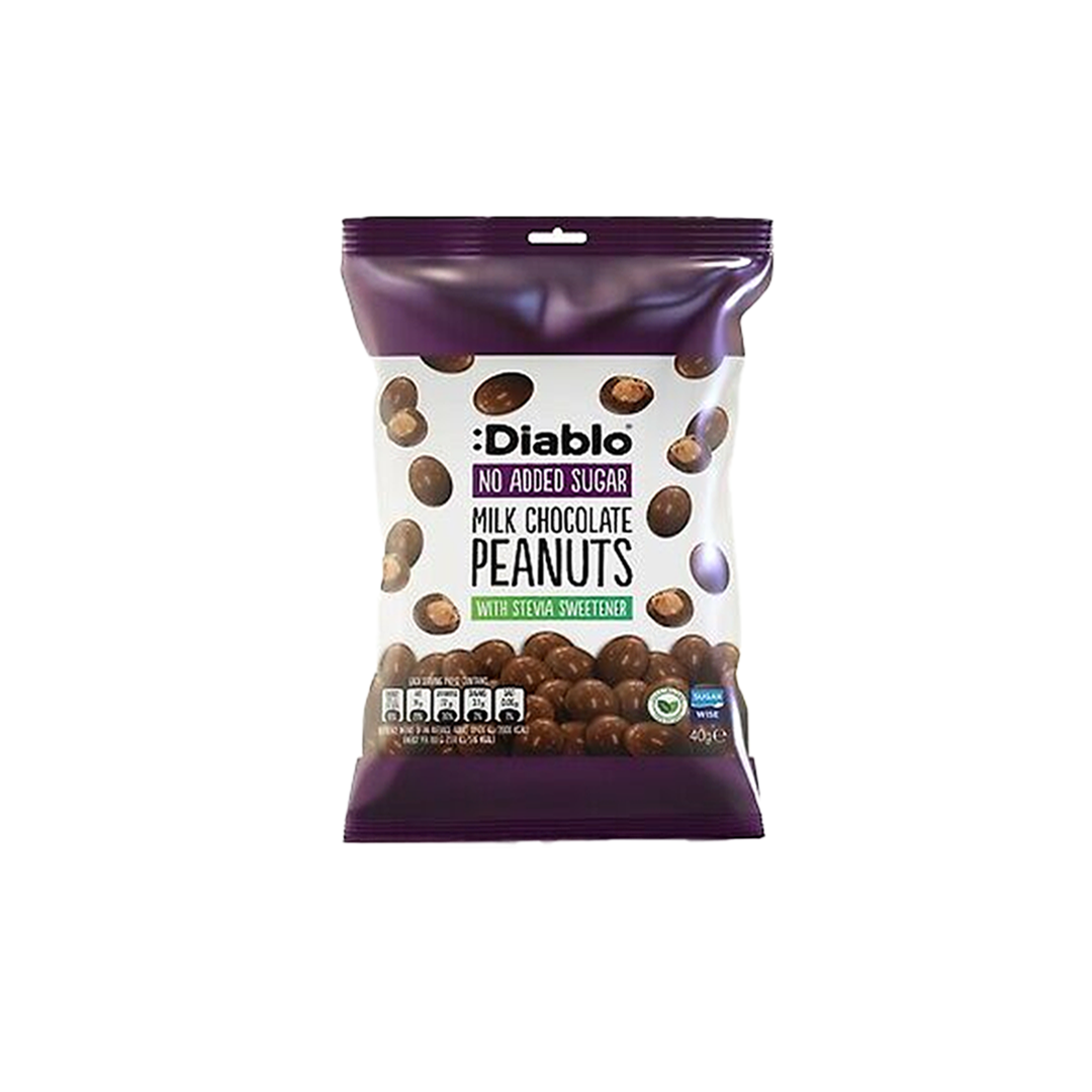 Diablo - No Added Sugar Milk Chocolate Peanuts (40g) (24/carton ...