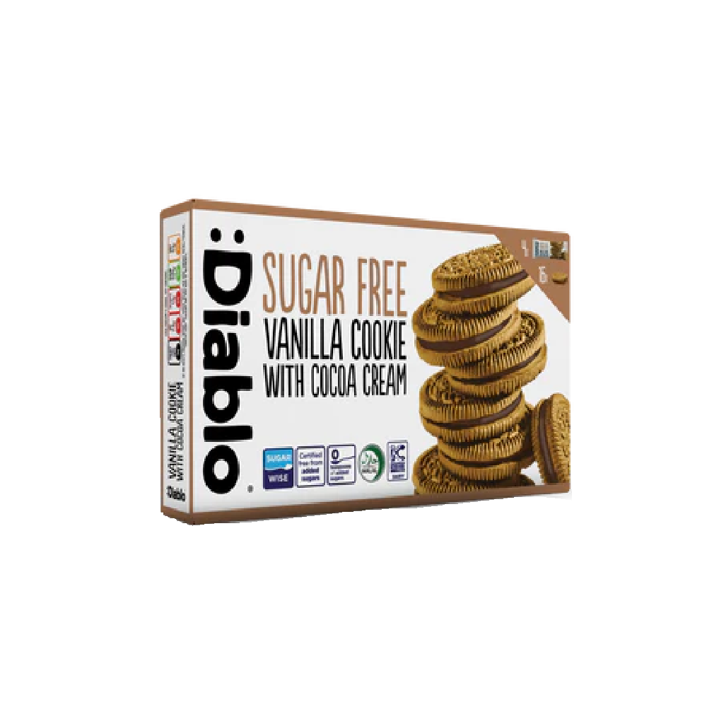 Diablo - Sugar Free Vanilla Sandwich Cookies With Cocoa Cream (4/pack ...