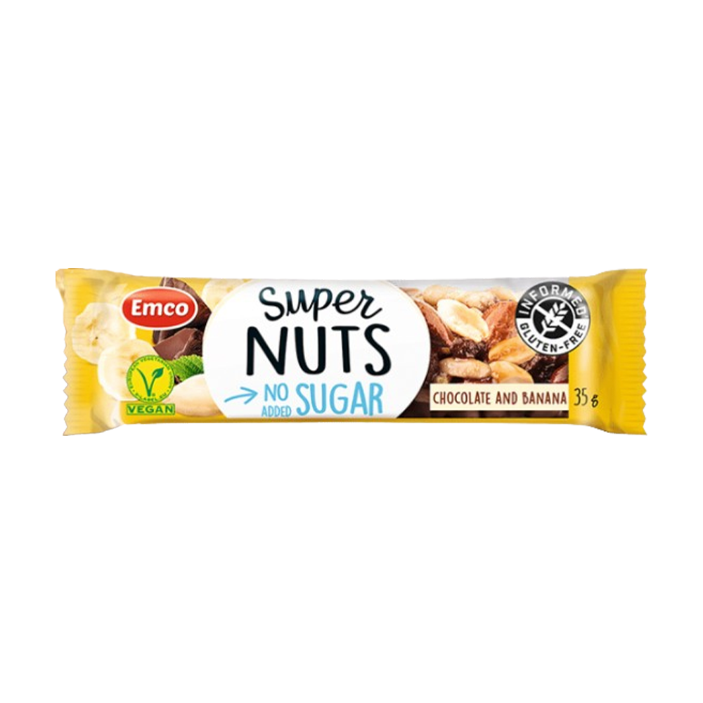 Emco - Choco & Banana Super Nut Bar (35g) (20/Carton) – Tasty Snack Asia