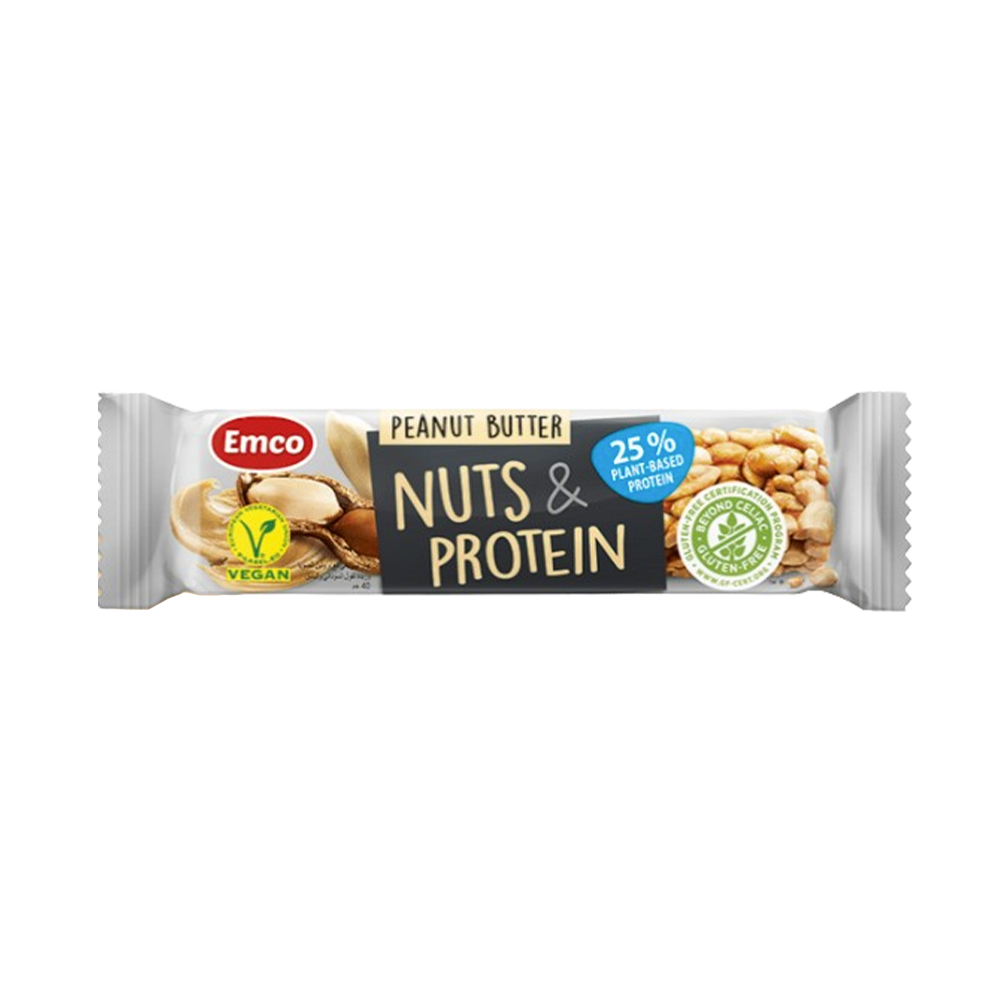 Emco - Peanut Butter Gluten Free Protein Bar (40g) (20/Carton) – Tasty Snack Asia