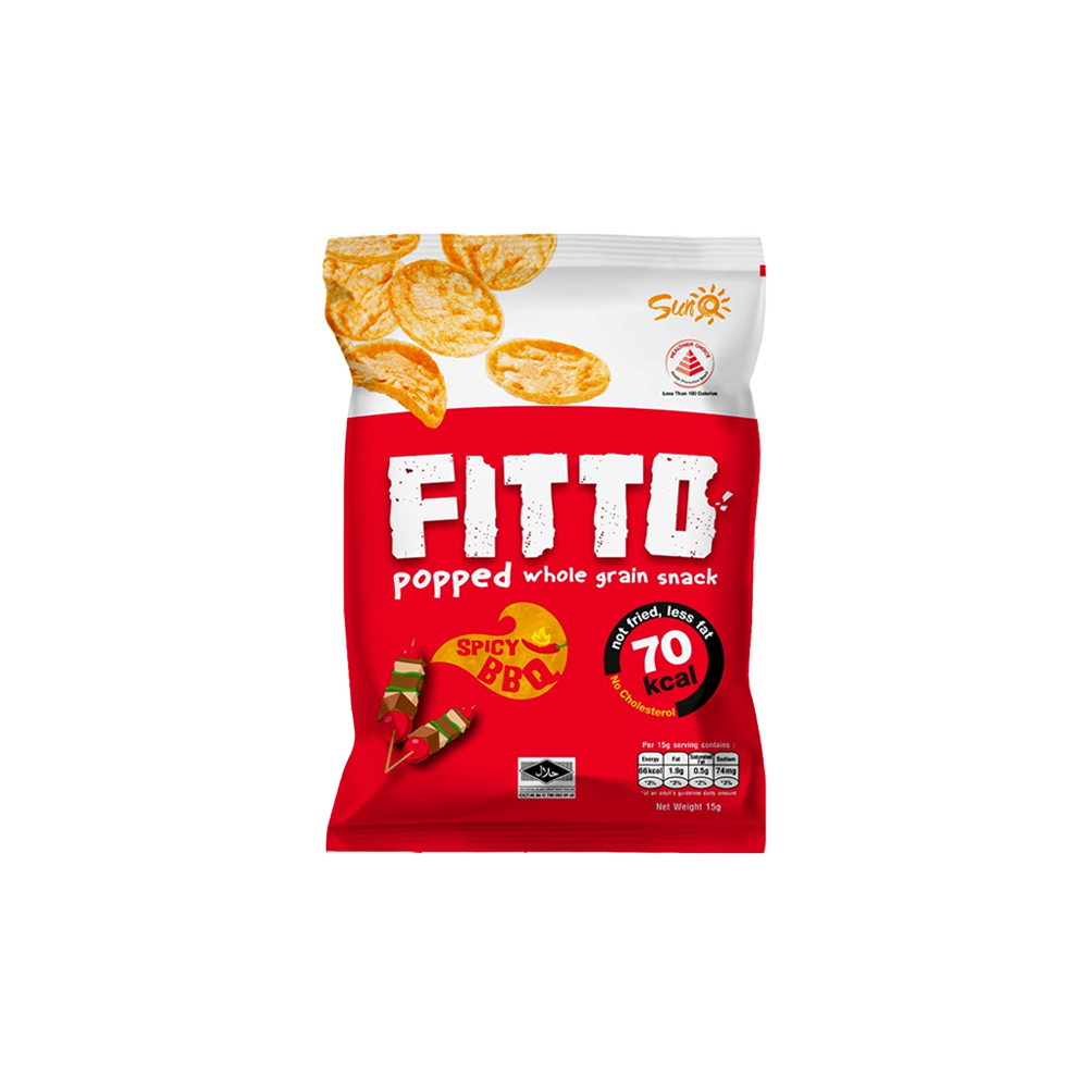 Fitto - Popped Whole Grain Chips Spicy BBQ (15g) – Tasty Snack Asia