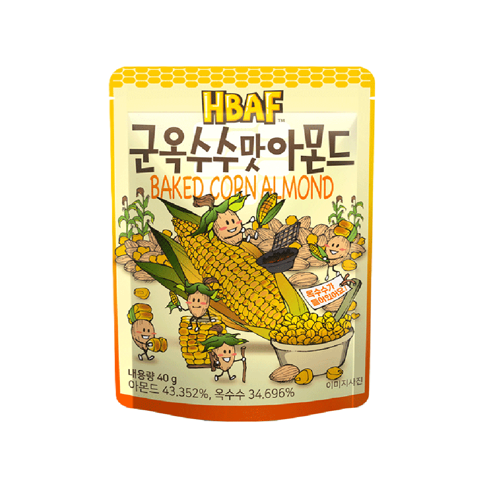 HBAF - Baked Corn Almond (40g) (72/carton) – Tasty Snack Asia