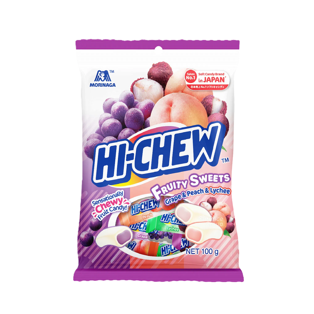HI-CHEW - Grape, Lychee & Peach Chewy Candy Bag (100g) (12/carton ...