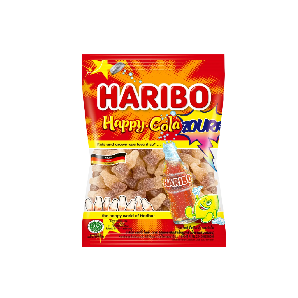 Haribo - Happy Cola Zourr Gummy (80g) (24/carton) – TastySnackAsia