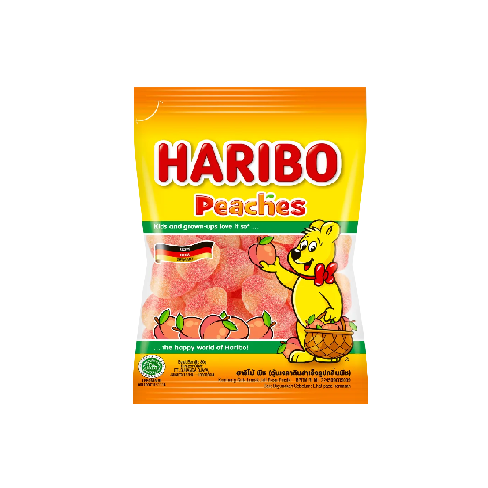Haribo - Peaches Gummy (80g) (24/carton) – Tasty Snack Asia