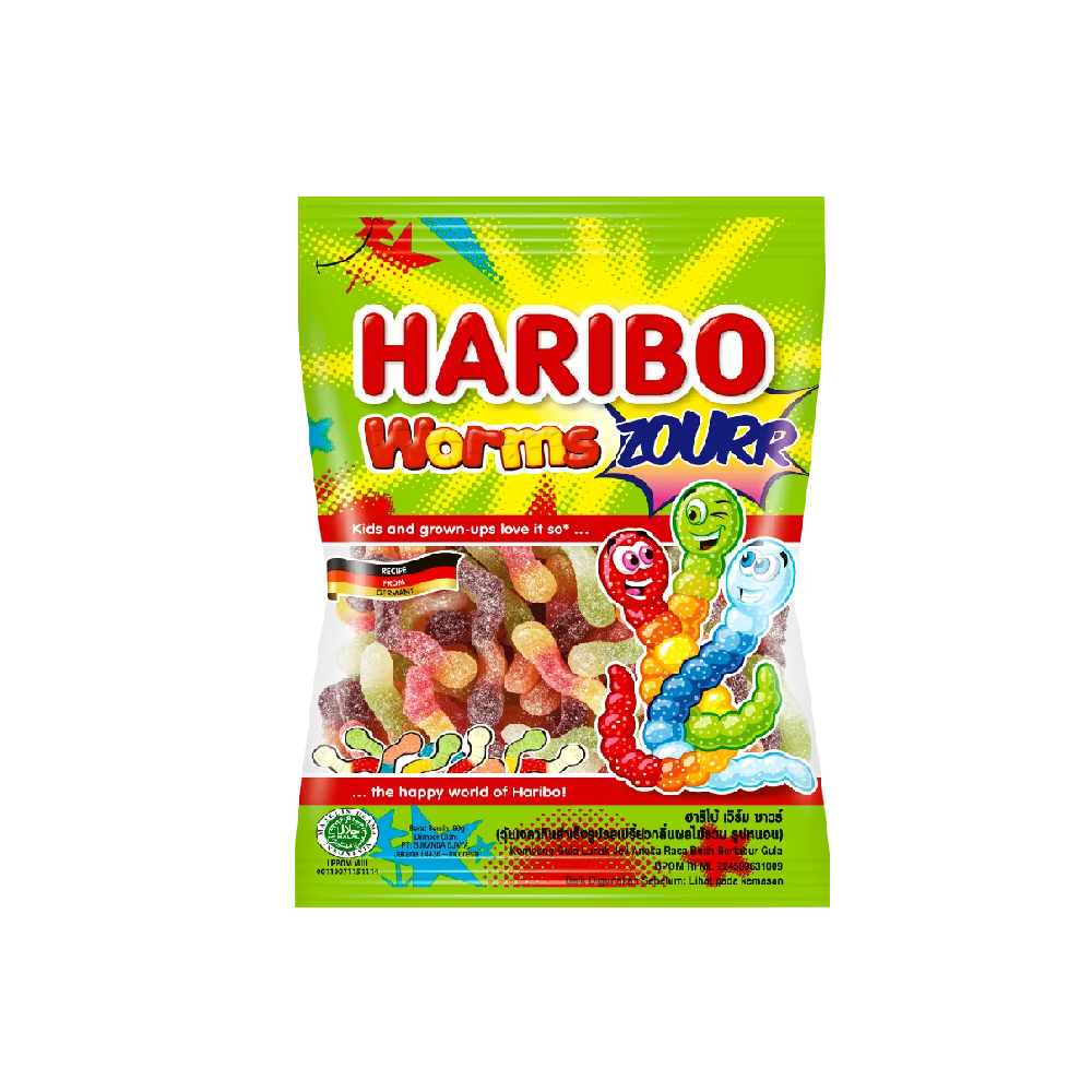 Haribo - Worms Zourr Gummy (80g) (24/carton) – Tasty Snack Asia