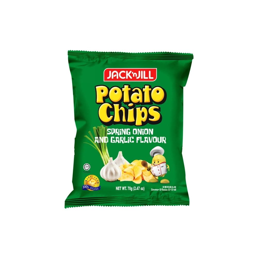 Jack'n'Jill - Spring Onion & Garlic Potato Chips (70g) (20/carton ...