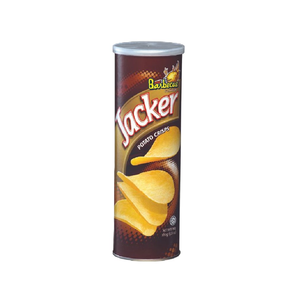 Jacker - Barbeque Potato Crisps Canister (150g) (14/carton) – Tasty ...