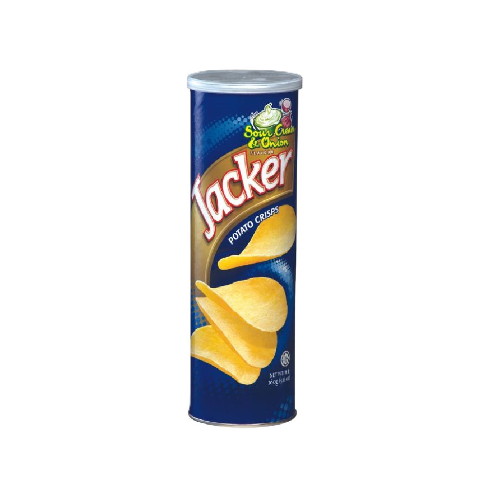 Jacker - Sour Cream & Onion Potato Crisps Canister (150g) (14/carton ...