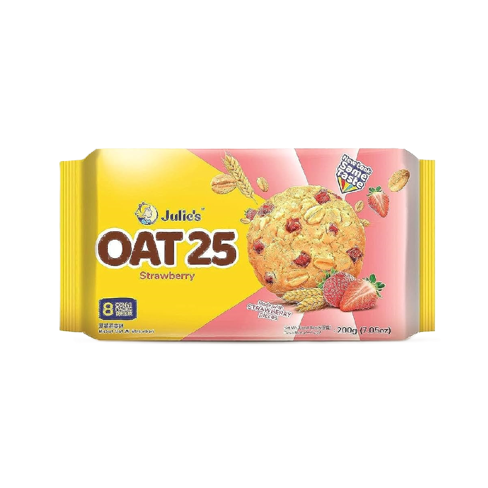 Julie's - Oat 25 Strawberry (8/pack) (200g) (24/carton) – Tasty Snack Asia