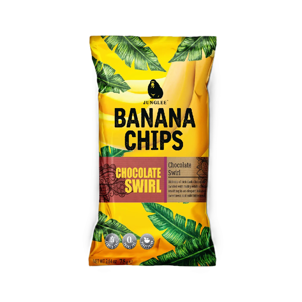 Junglee - Chocolate Swirl Banana Chips (75g) (24/carton) – Tasty Snack Asia