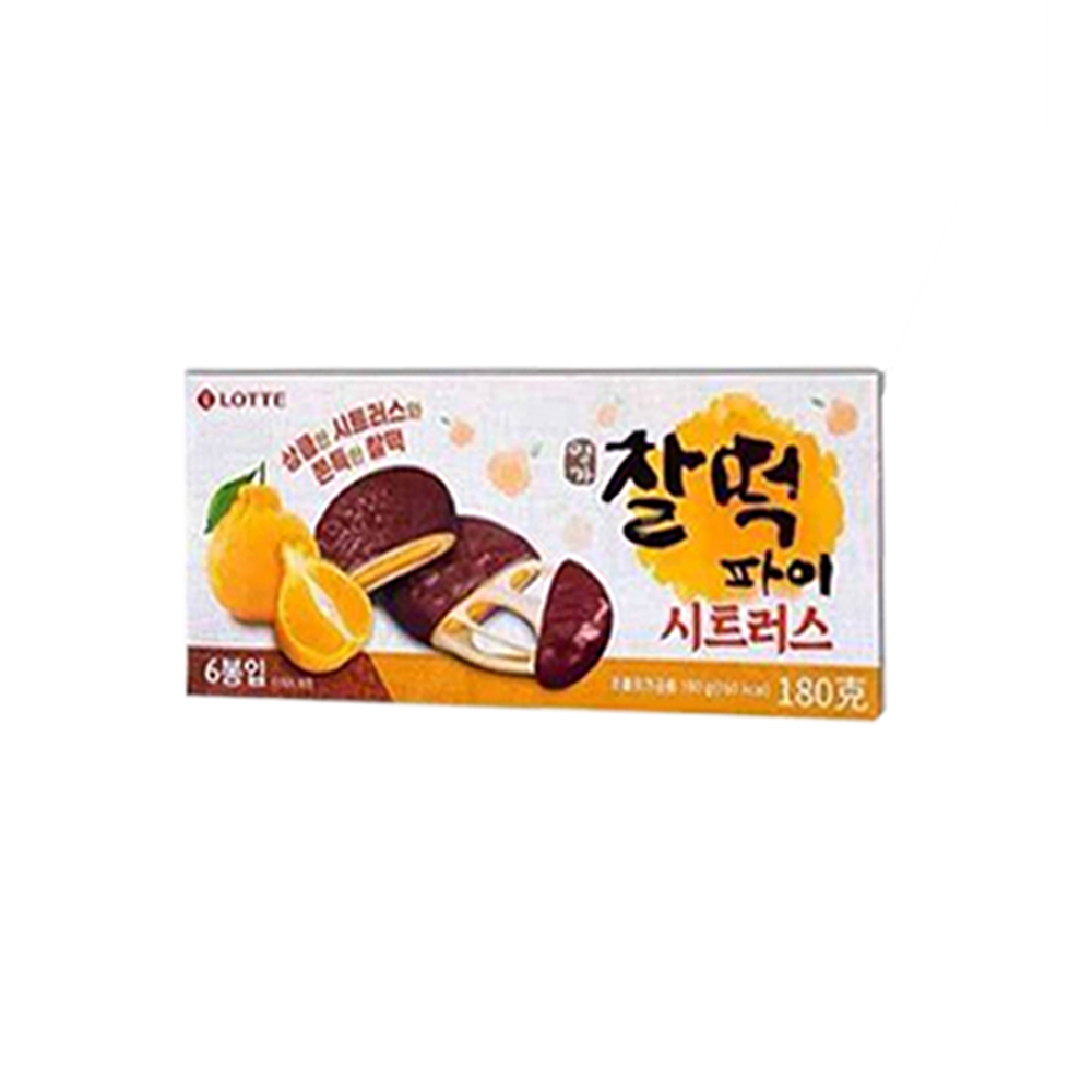 Lotte - Citrus Sticky Rice Choco Pie (6/pack) (180g) (12/carton ...