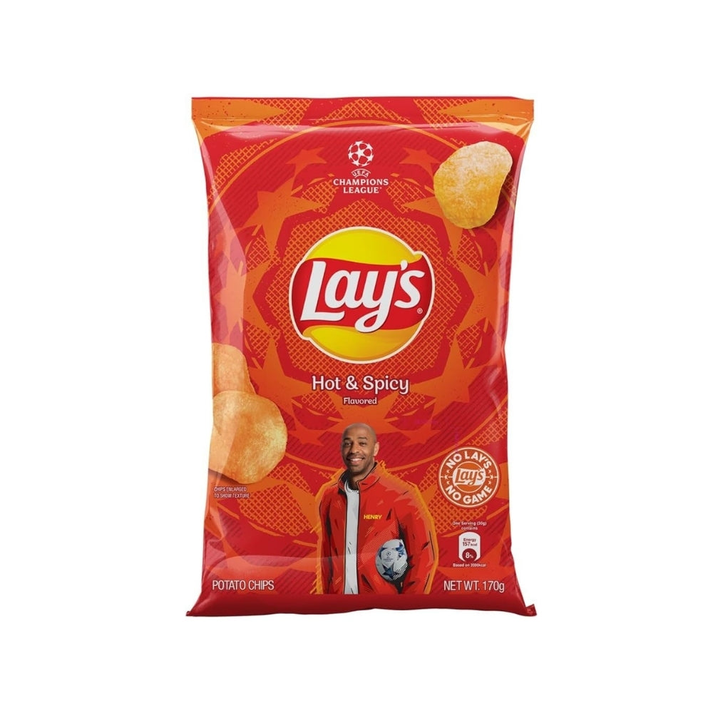 Lay's - Hot & Spicy Potato Chips (170g) (15/carton) – Tasty Snack Asia