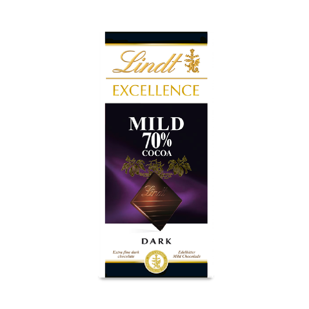 Lindt - Excellence Mild 70% Dark Chocolate (100g) (20/carton) – Tasty ...