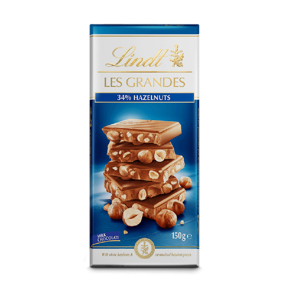Lindt - Les Grandes Milk Hazelnut Chocolate (150g) (13/carton) – Tasty ...