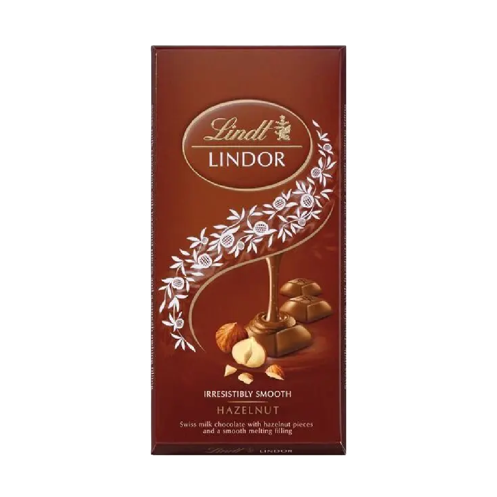 Lindt - Lindor Hazelnut Chocolate Bar (100g) (12/carton) – Tasty Snack Asia