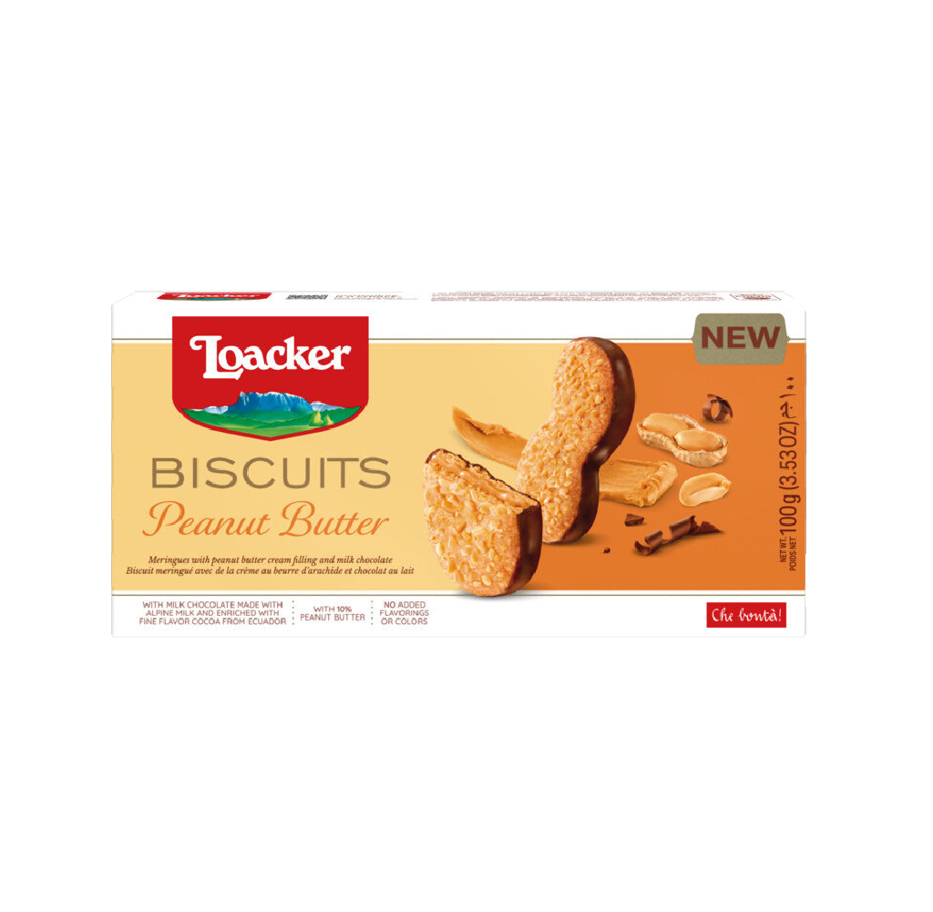 Loacker - Biscuits With Peanut Butter Cream Filling (100g) (12/carton ...