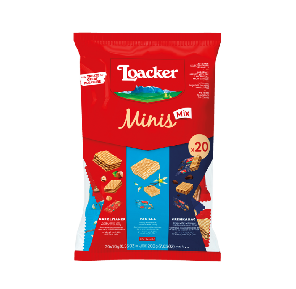 Loacker - Minis Mix Wafer (20/pack) (200g) (6/carton) – Tasty Snack Asia