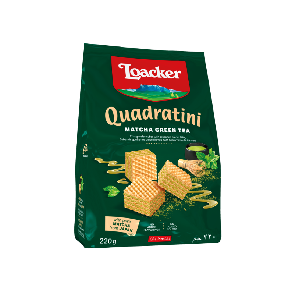 Loacker - Quadratini Matcha Wafer (220g) (18/carton) – Tasty Snack Asia