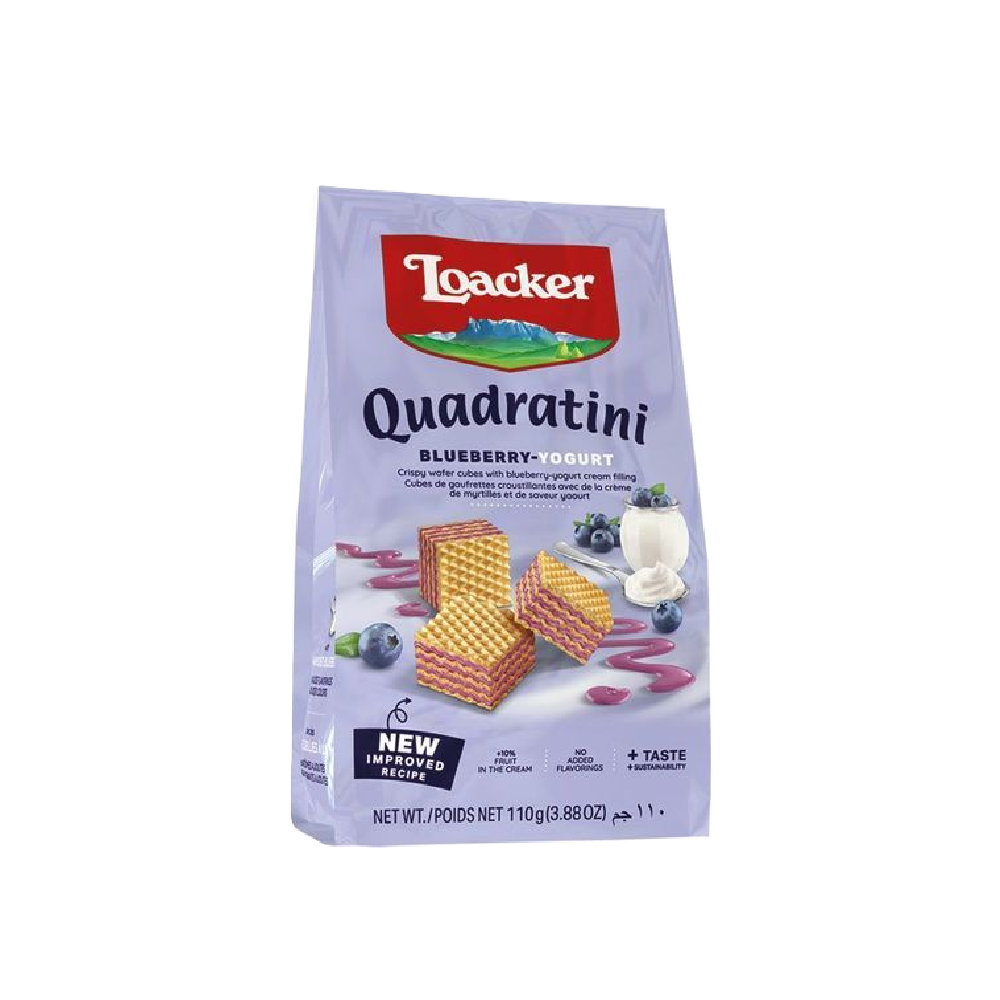 Loacker - Quadratini Mini Blueberry Yoghurt Wafer (110g) (12/carton ...