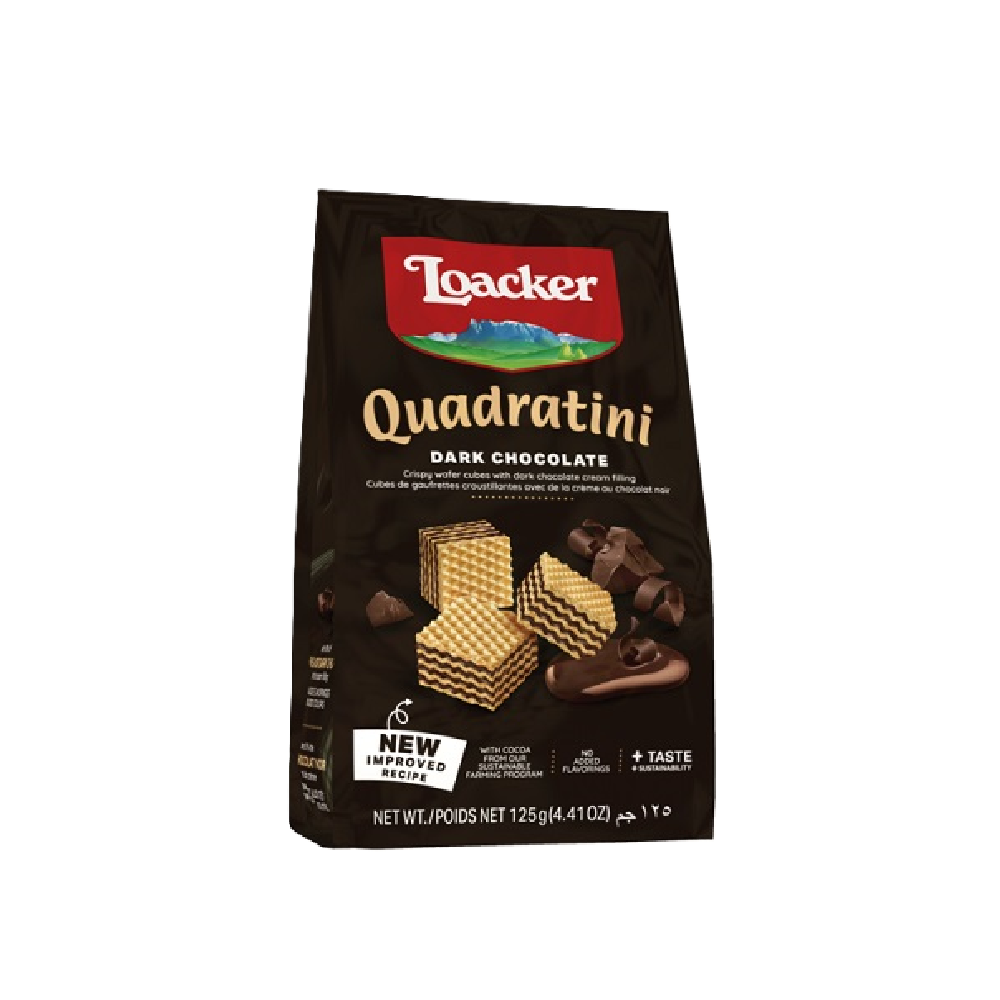 Loacker - Quadratini Mini Dark Chocolate Wafer (125g) (12/carton ...