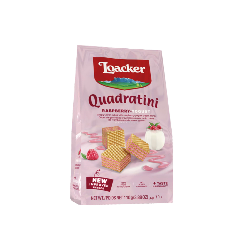 Loacker - Quadratini Mini Raspberry Yoghurt Wafer (110g) (12/carton ...