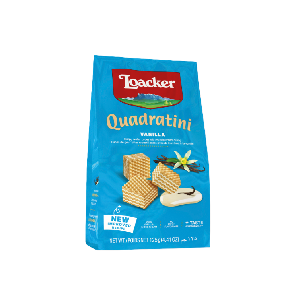 Loacker - Quadratini Mini Vanilla Wafer (125g) (12/carton) – Tasty ...