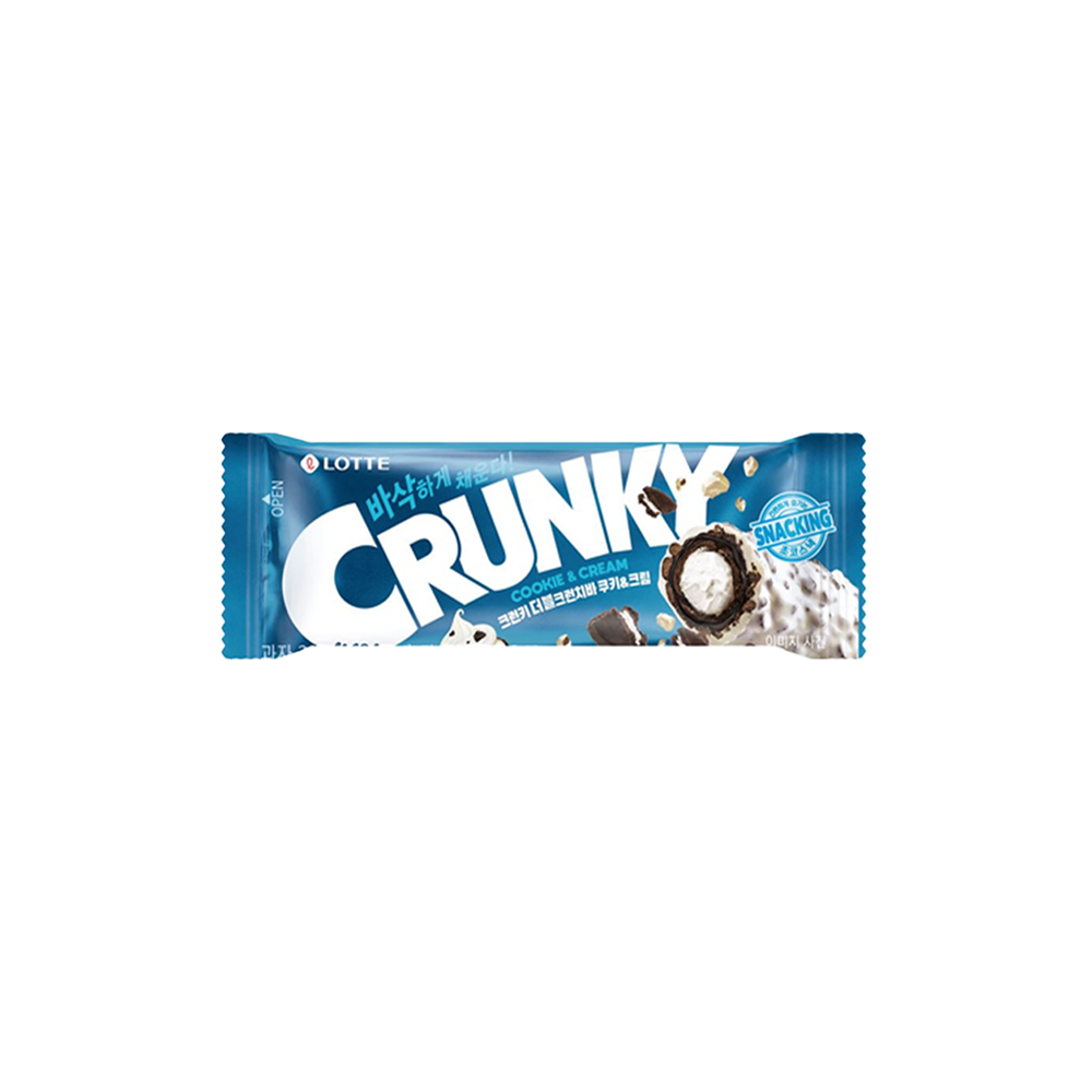 Lotte - Cookie & Cream Crunky Bar (33g) (32/carton) – Tasty Snack Asia