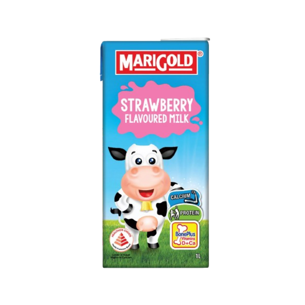 Marigold - UHT Strawberry Milk (1L) (12/carton) – Tasty Snack Asia