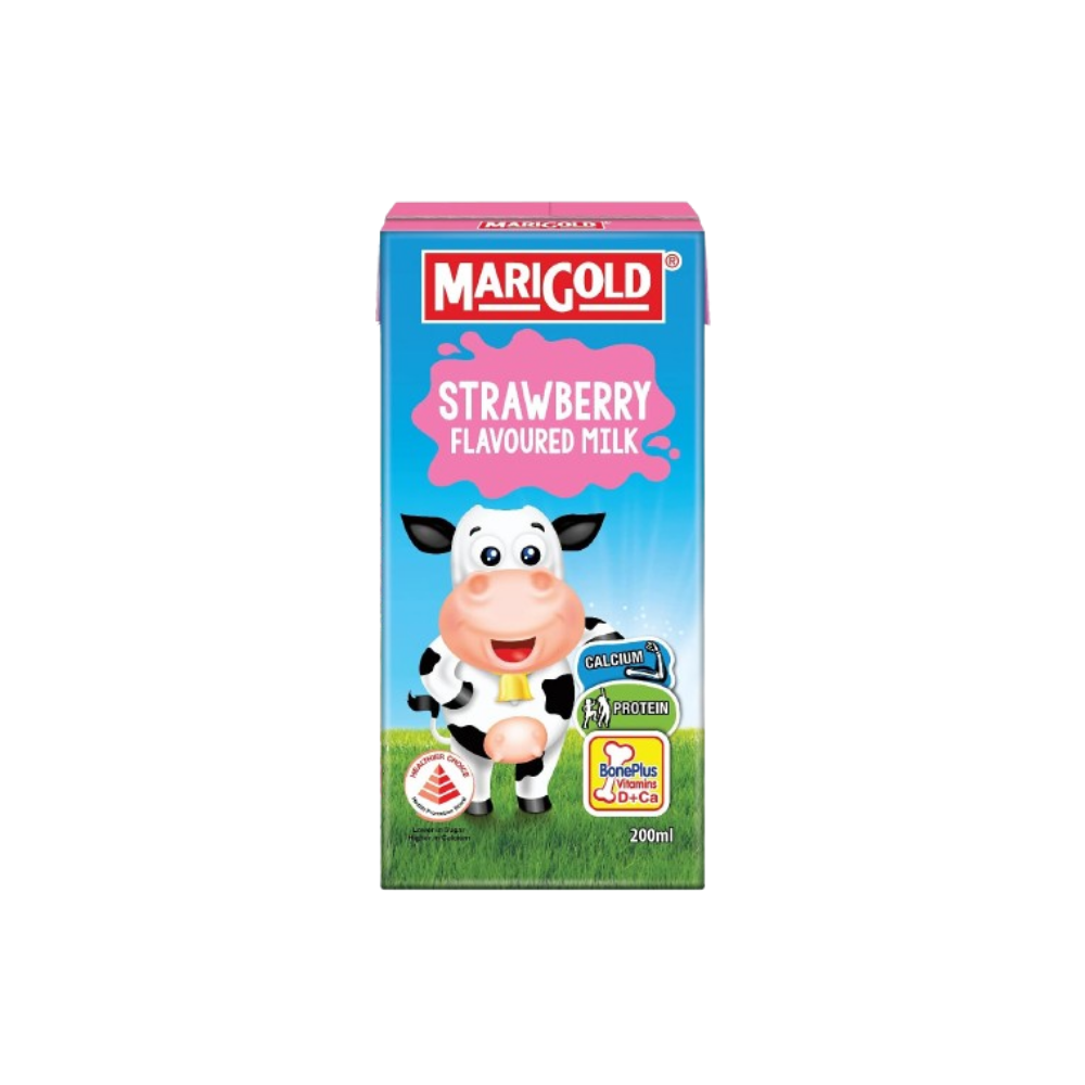 Marigold - UHT Strawberry Milk (200ml) (24/carton) – Tasty Snack Asia