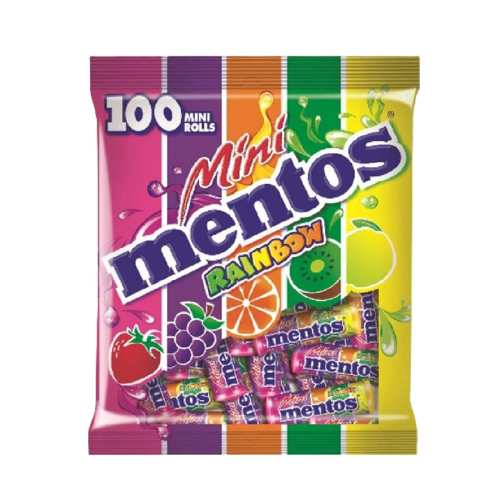 Mentos - Mini Rainbow Rolls (100/pack) (1kg) (6/carton) – Tasty Snack Asia