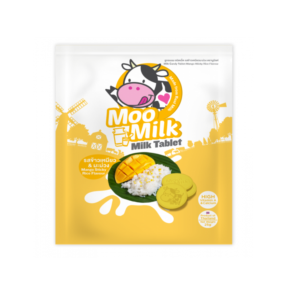 Moo Milk - Mango Sticky Rice Flavour Milk Tablet (25g) (20/carton ...