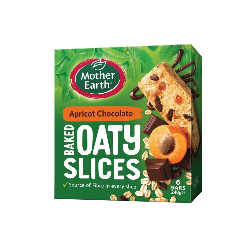 Mother Earth - Baked Oaty Slice Apricot and Chocolate Bar (6/pack) (24 ...