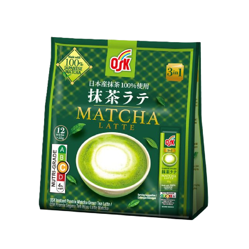 OSK - 3-in-1 Matcha Latte (12/pack) (264g) (24/carton) – Tasty Snack Asia