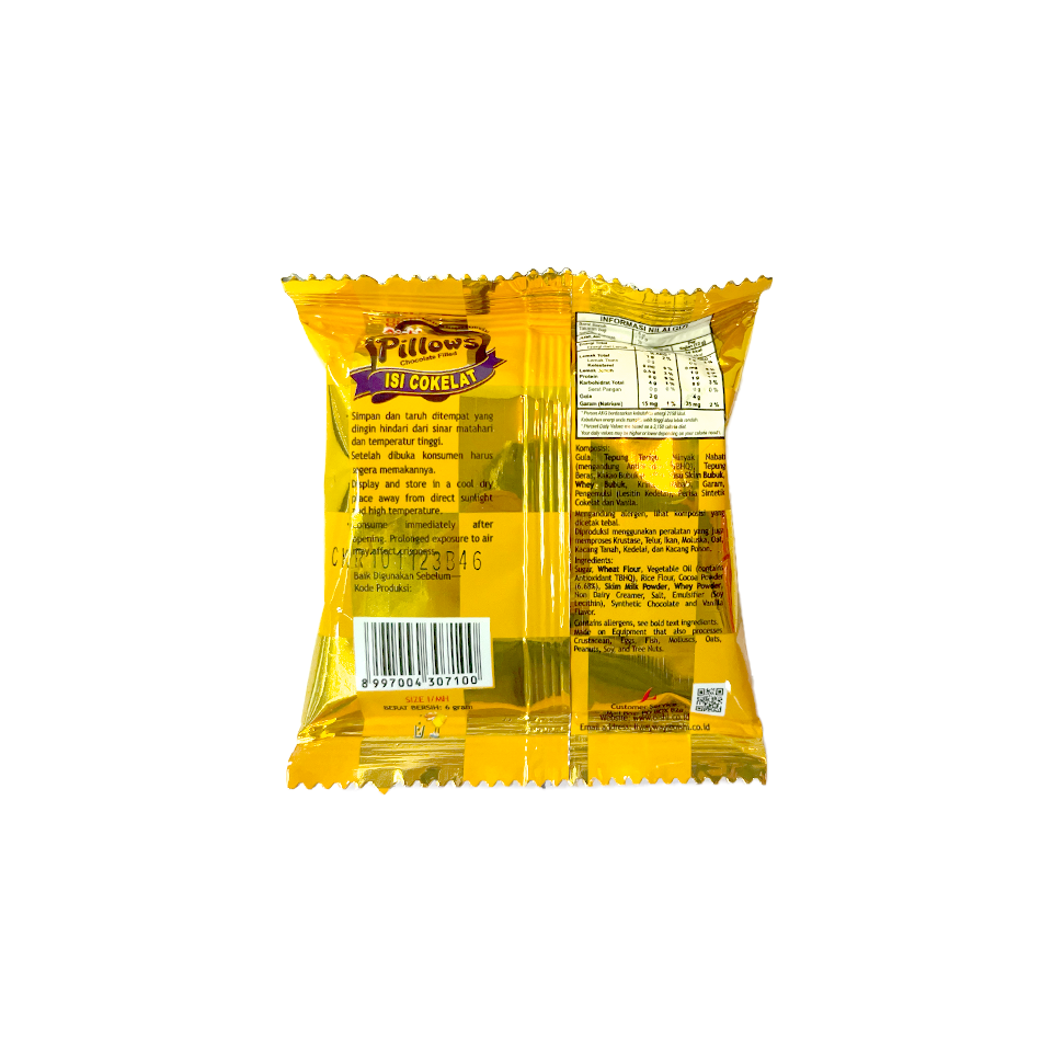 Oishi - Chocolate Filled Pillow Biscuits (18g) (60/carton) – Tasty ...