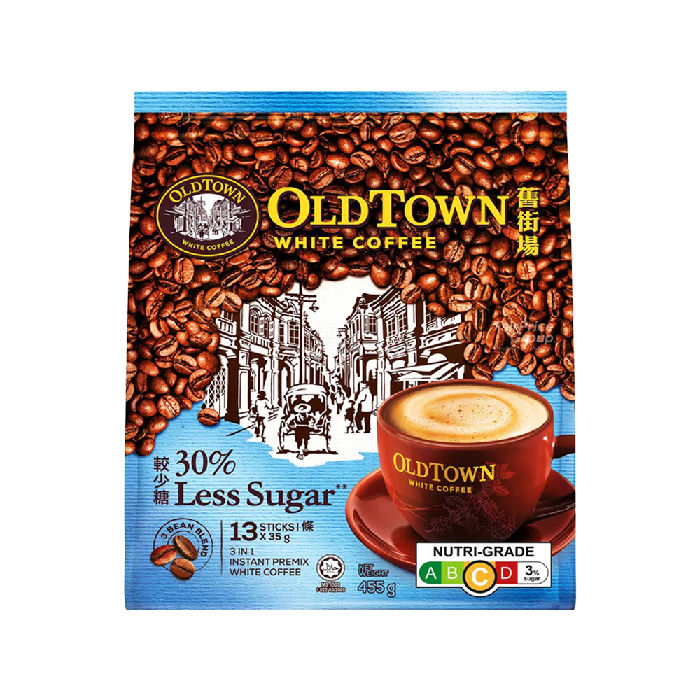 Old Town - 3 in 1 Instant White Coffee Less Sugar (13/pack) (35g) (20 ...