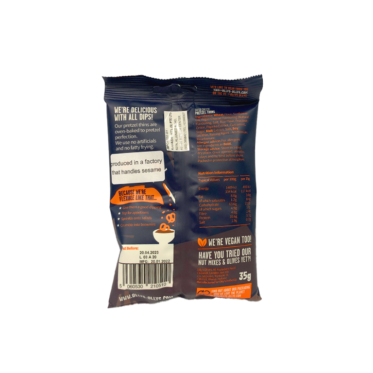 Olly's - Oh So Cheesy Pretzel Thins (35g) (10/carton) – Tasty Snack Asia