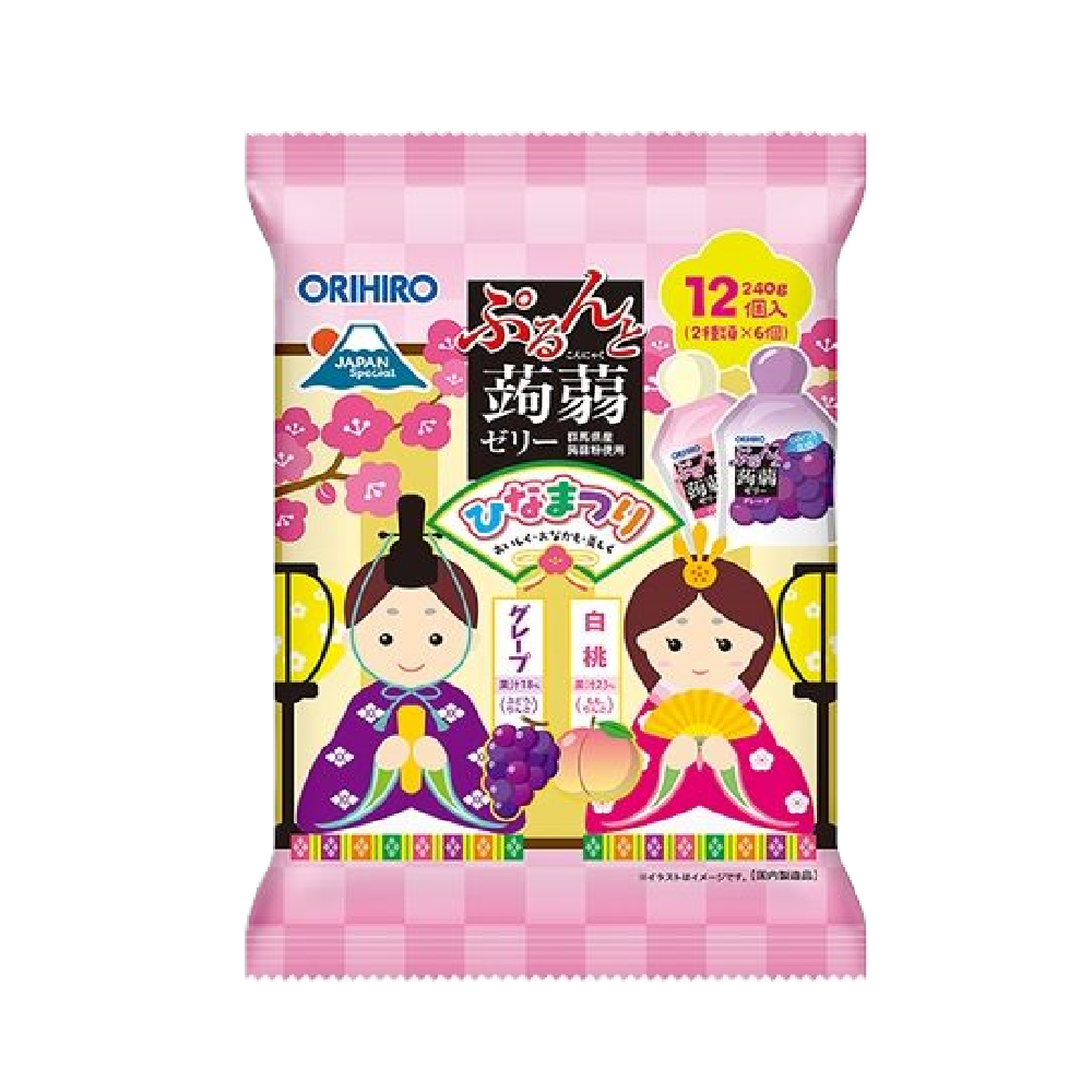Orihiro - Grape & White Peach Konjac Jelly (12/pack) (240g) (12/carton ...